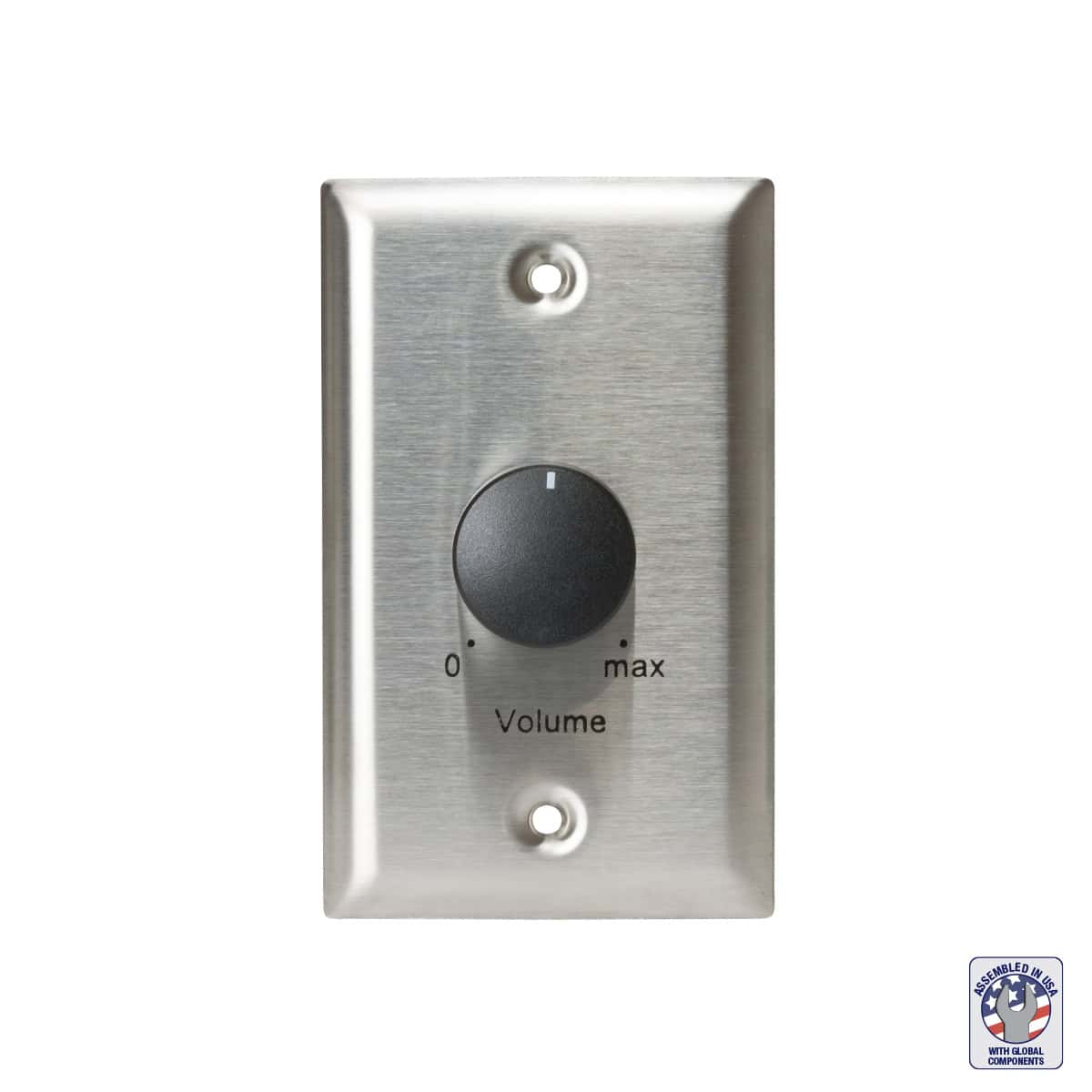 25W Mono Volume Control with 1-Gang Standard Wall Plate, Stainless ...