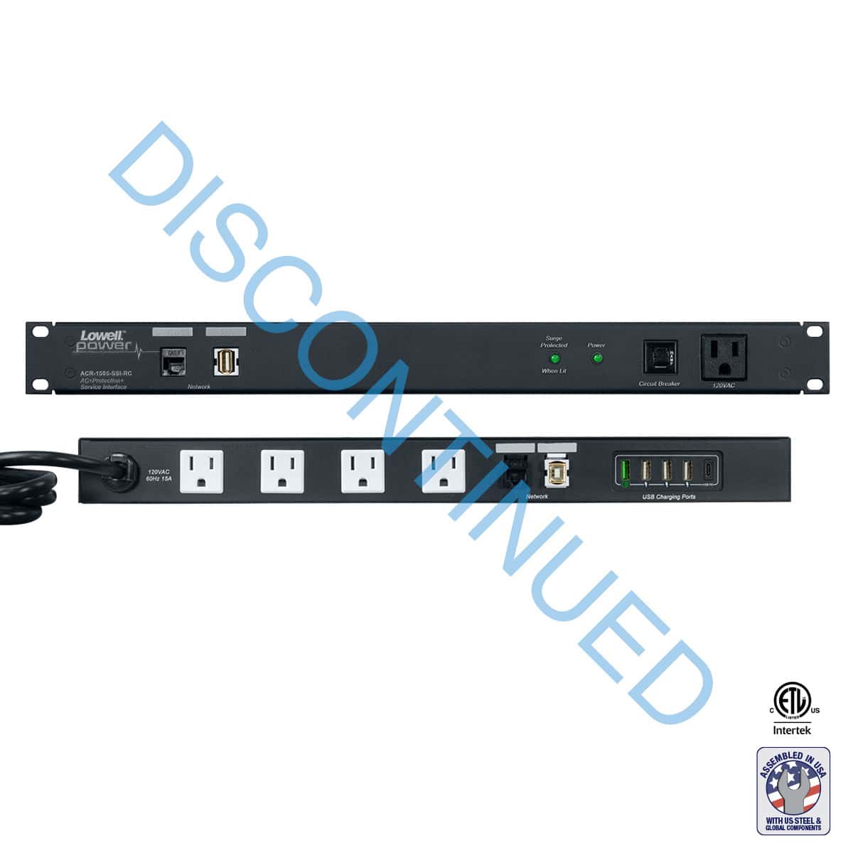 AC Power Rack Panel with Network Interface and Charge Ports