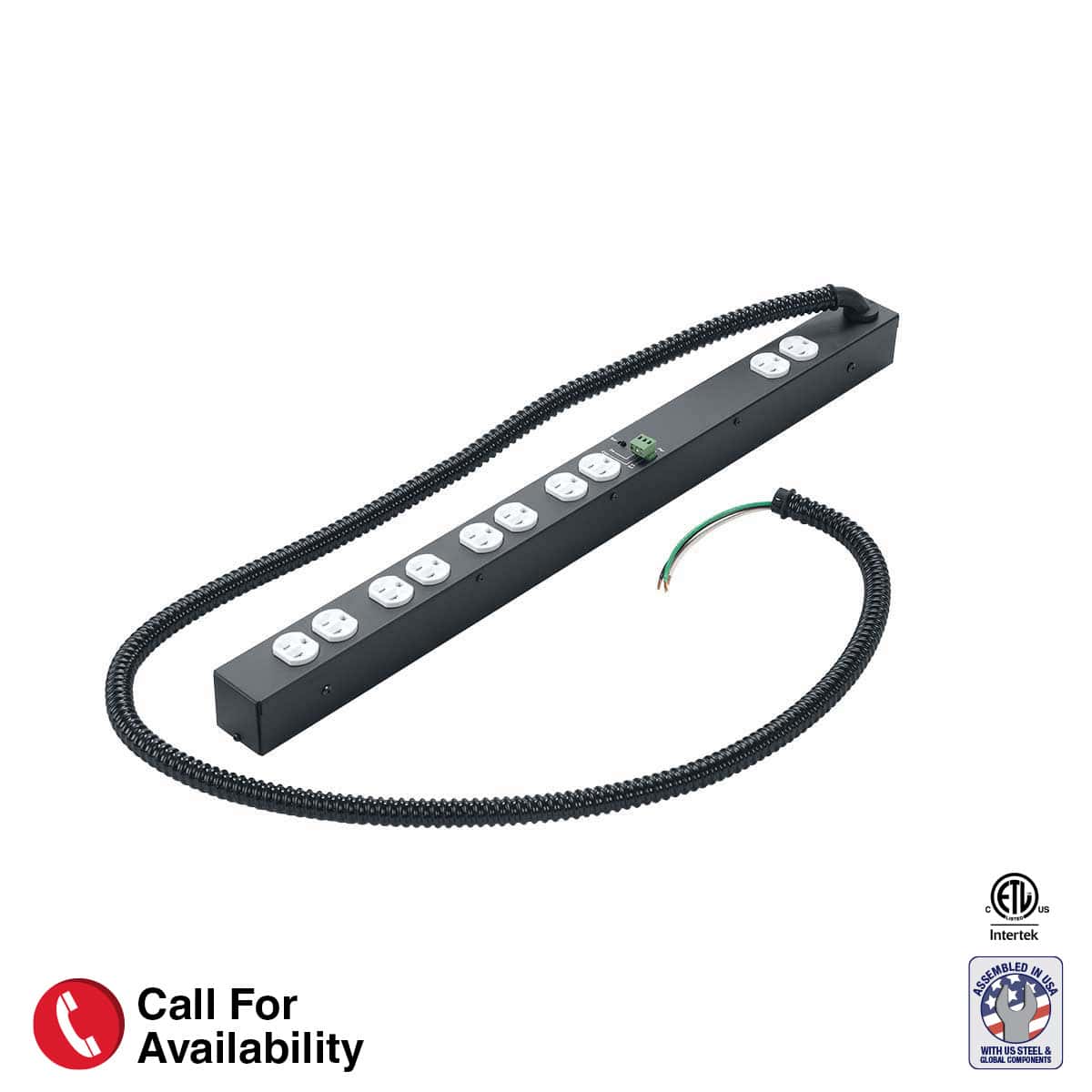 30" Power Strip | 10 (20A) Outlets, Remote Terminal