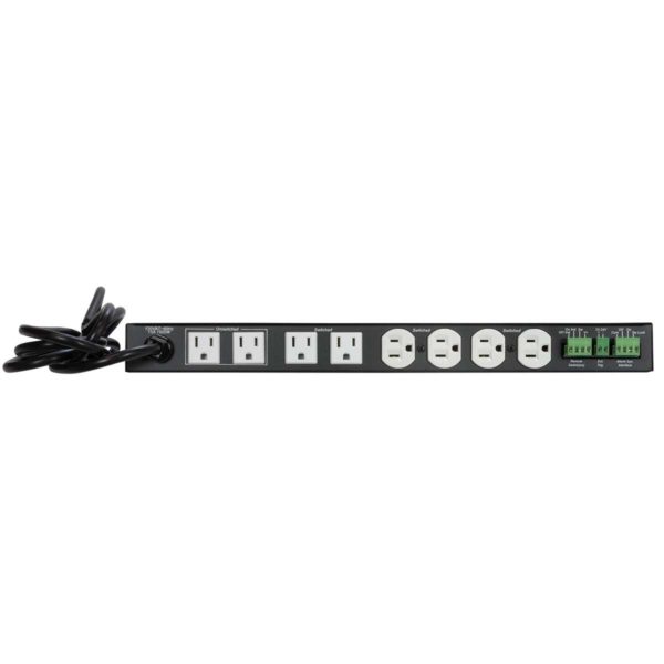 Rack panel with AC power and remote terminal. Key switch