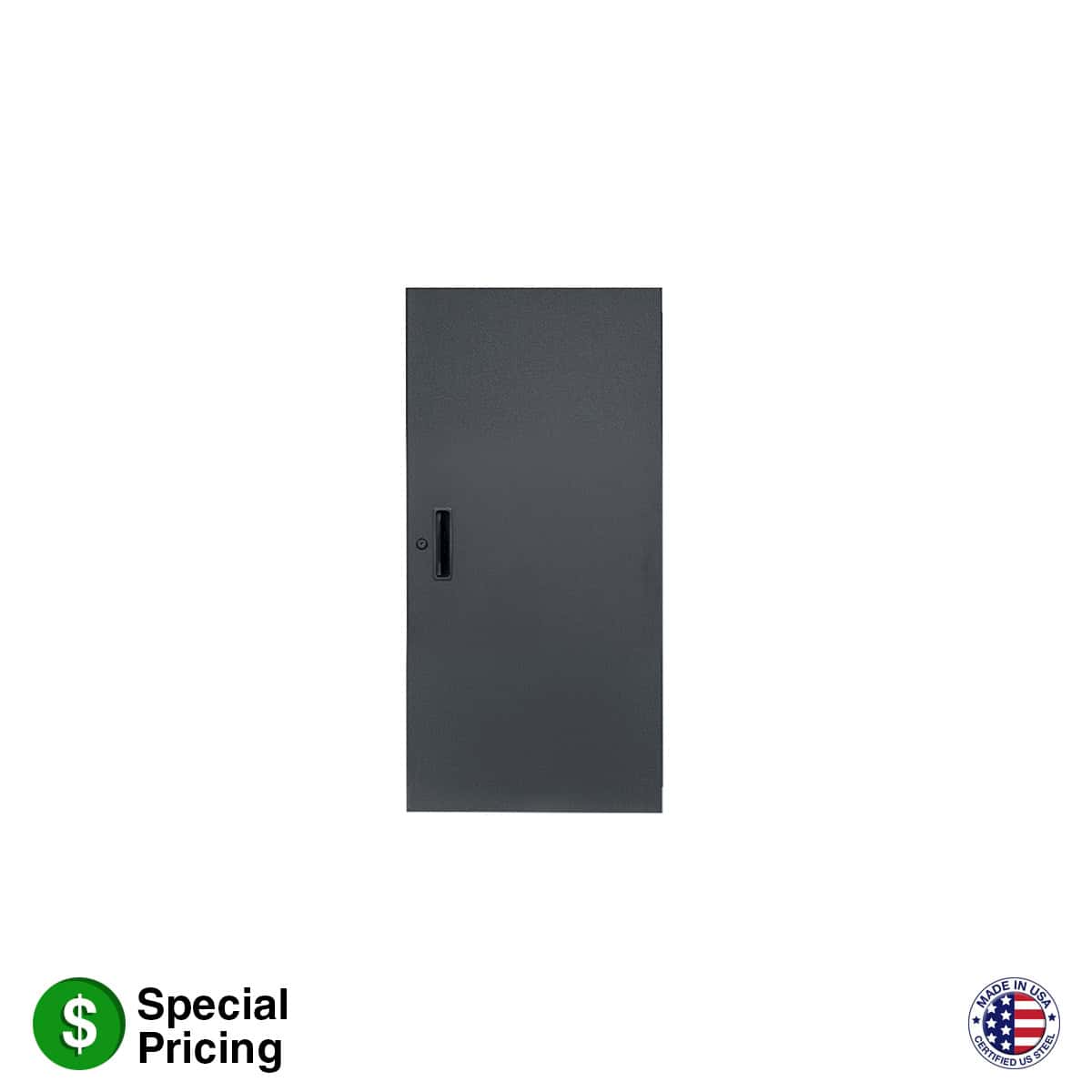 Solid Steel 22U Front Door for Slim 19"W Rack| Lowell Manufacturing