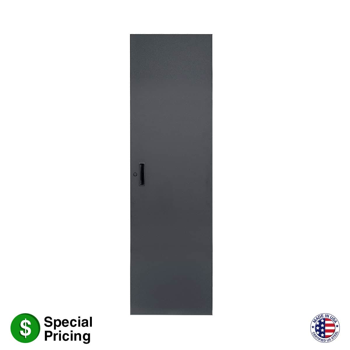 Solid Steel 38U Front Door for Slim 19"W Rack| Lowell Manufacturing