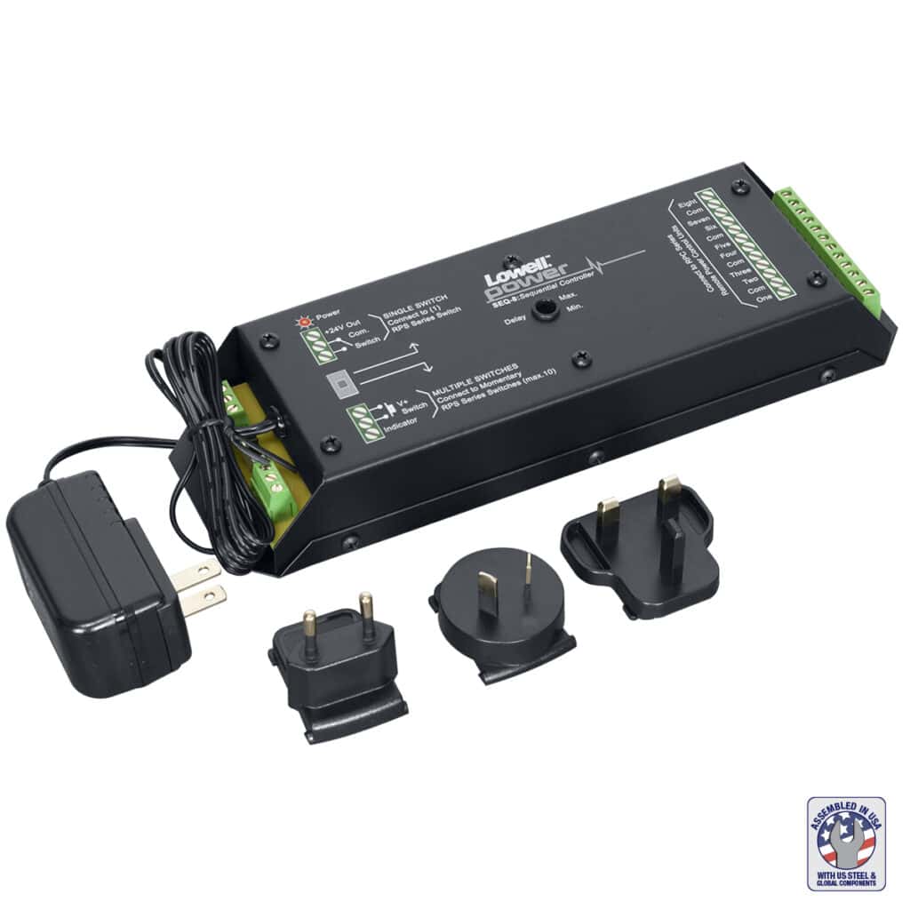 8-step power sequencer, adjustable delay, low voltage | Lowell