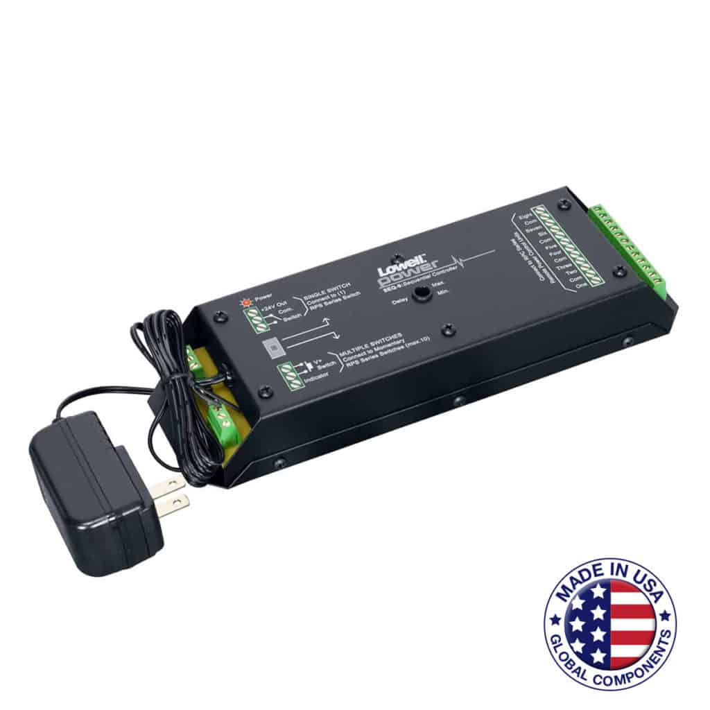 8-step power sequencer, adjustable delay, low voltage | Lowell
