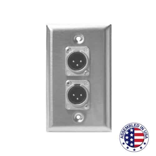 WP1-2NC3MD: Wall Plate with Mic Connectors | Lowell Manufacturing