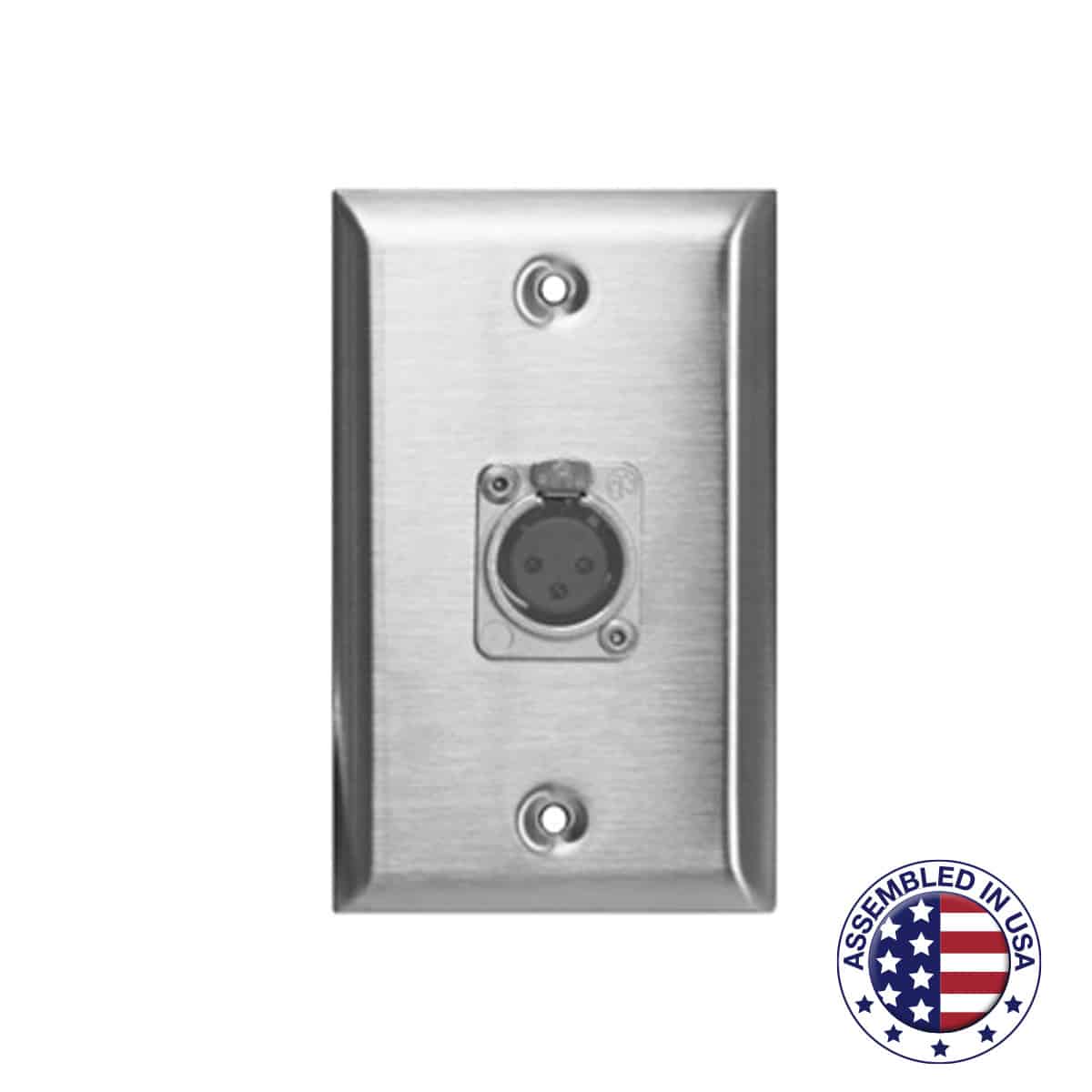 Wall Plate with Mic Connector, Female | Lowell Mfg.